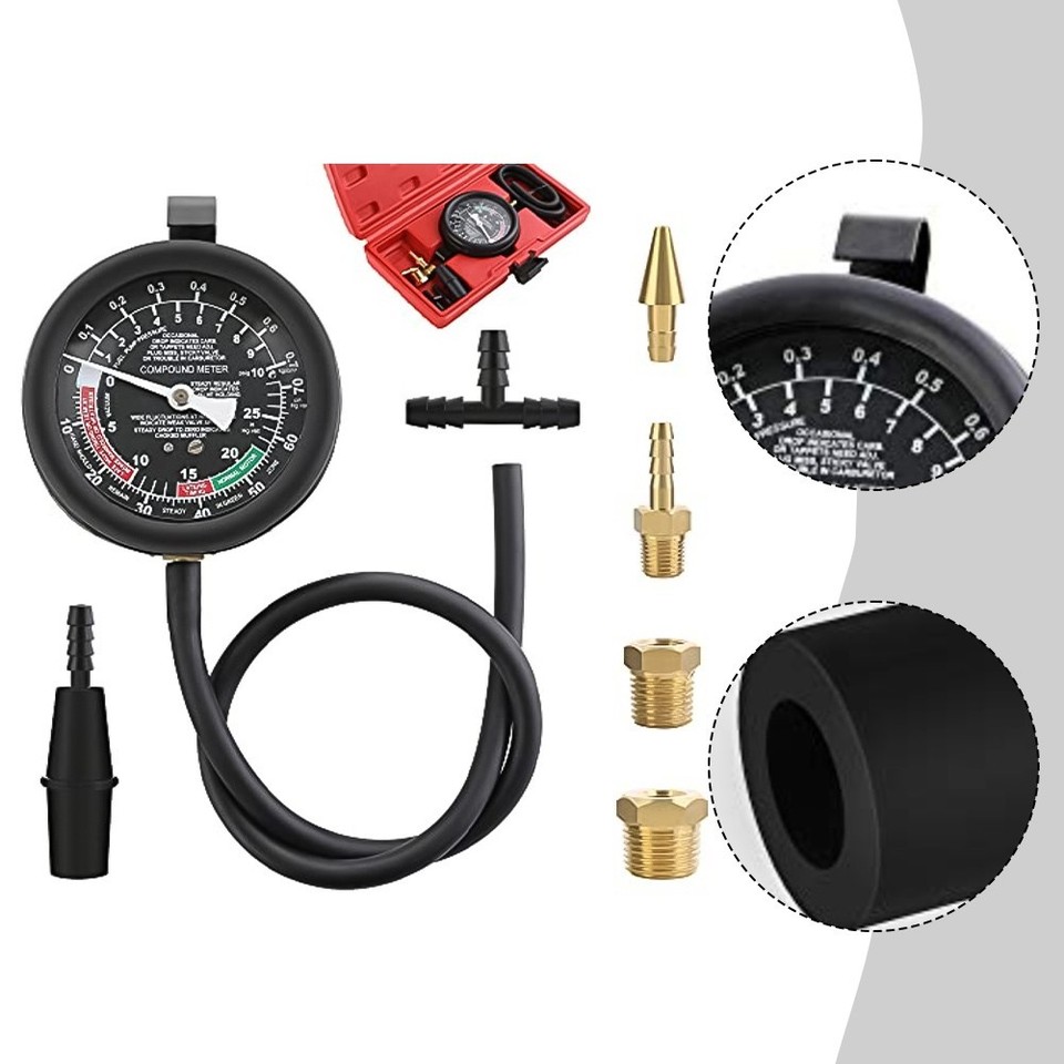 Carburetor Fuel Pump Vacuum Gauge Kit for Pressure Drop Leak and Engine ...
