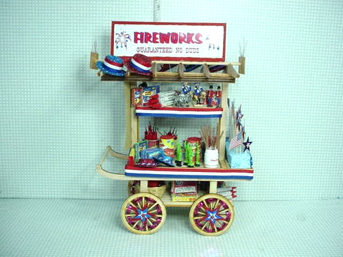 Miniature Peddler's Push Cart - 4th of July Fireworks Display ...