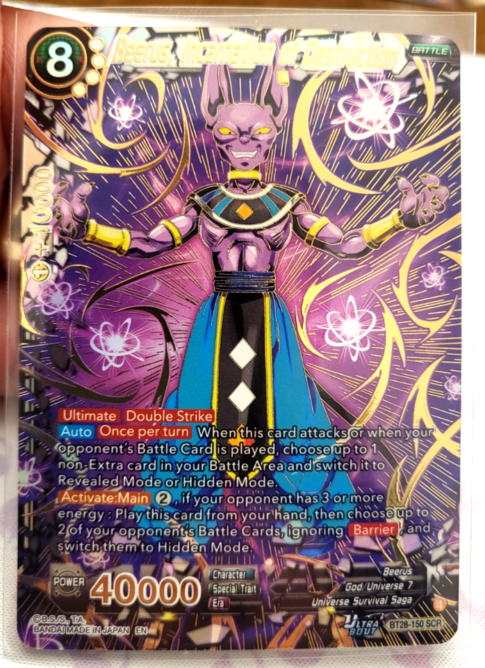 Beerus, incarnation of destruction prismatic clash BT28 - 150 SCR ...