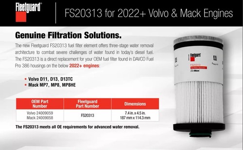 6X FS20313 Volvo D11/D13 Mack MP7/MP8 Fuel Separator 24009059 24009058 ...