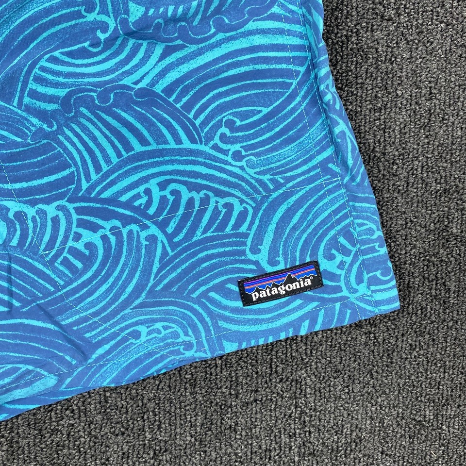 PATAGONIA River Shorts Blue Tribal Mayan Aztec Baggies Mens Size Large ...