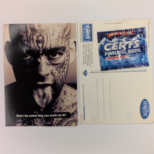 x2 LOT 1997 Certs Powerful Mints Sample Promo Ad Postcard Warner ...