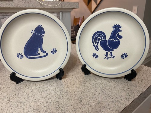 VTG Pfaltzgraff Yorktowne 8" Rooster and Cat Salad Plates (2) Rare | eBay