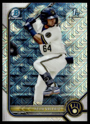2022 Bowman Chrome Mega Mojo Felix Valerio G10 Milwaukee Brewers #BCP ...