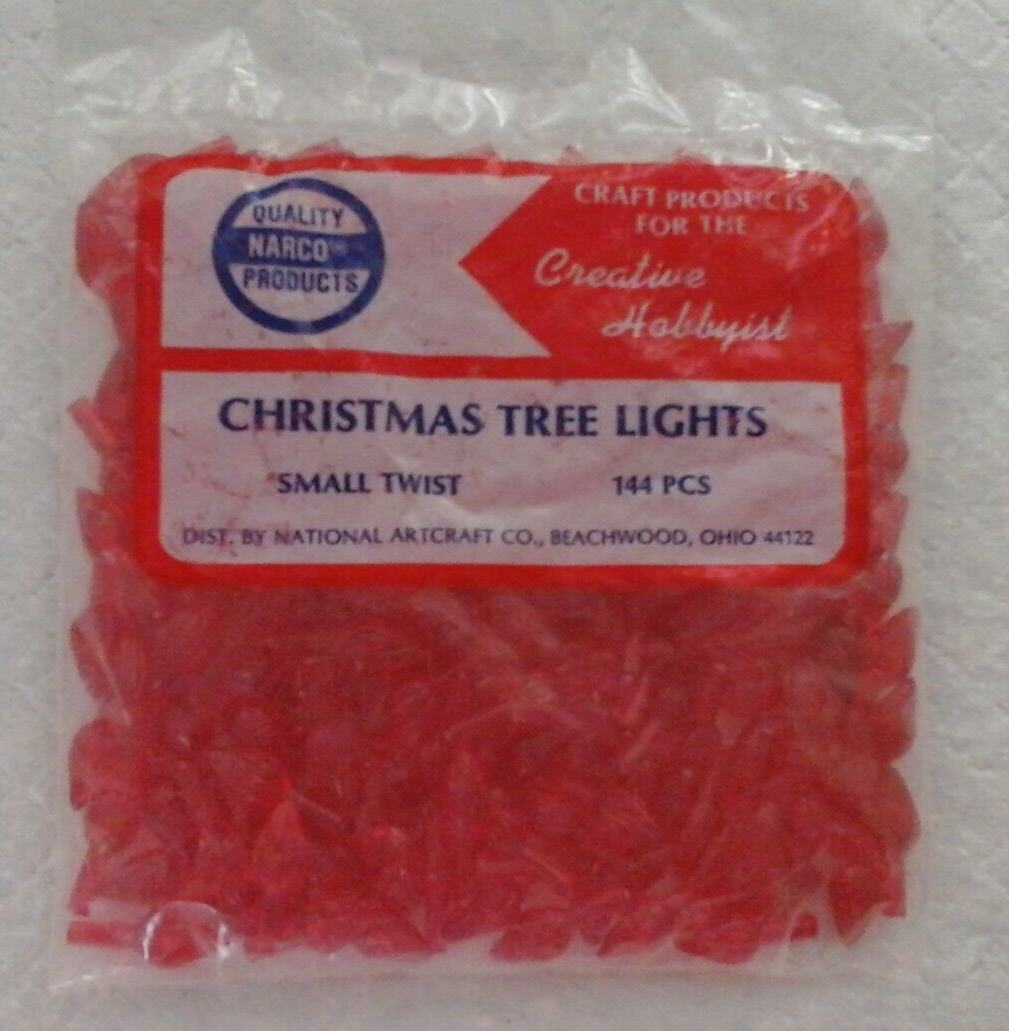 144 RED SMALL TWIST BULBS VINTAGE Ceramic Christmas Tree Lights ...