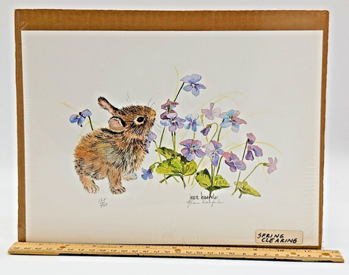 Bunny Art Jean Haefele signed numbered frame Rabbit Hare 132/950 | eBay