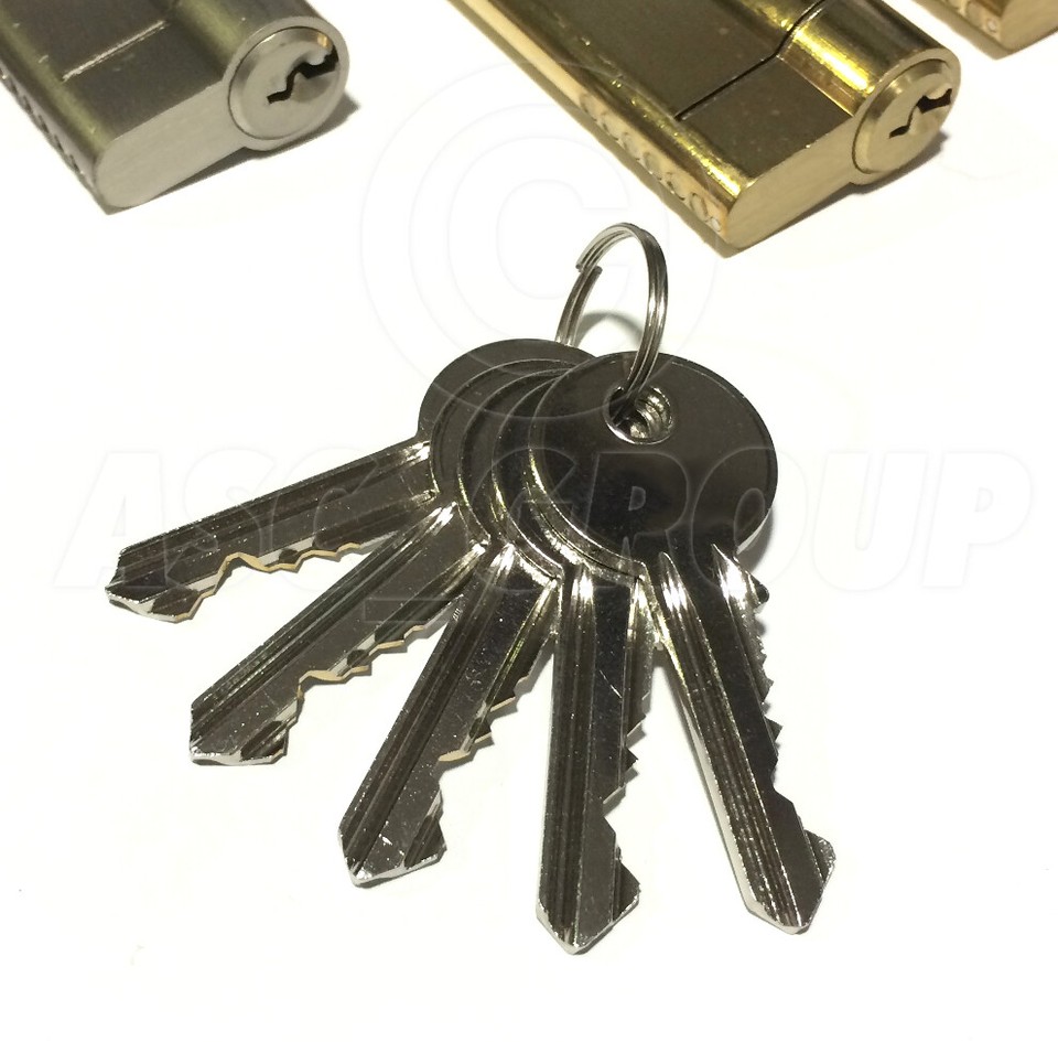 SecEuro Euro PVC Door Lock BRASS 40/50mm with 5 Keys Anti Drill Pick ...