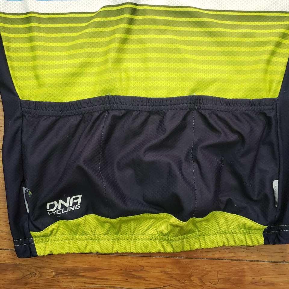 DNA Cycling Mens Medium Jersey SS Road Bike Pockets M Green Blue | eBay