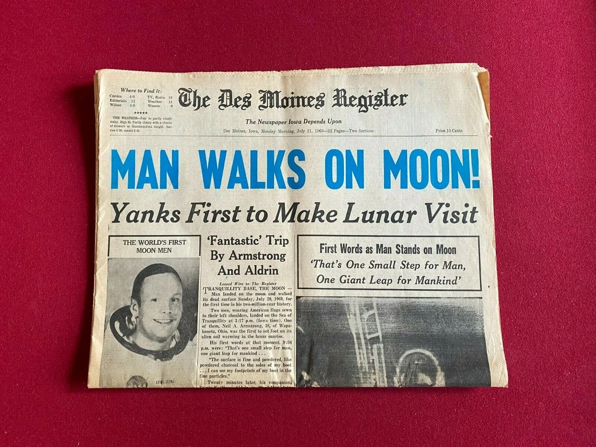 Moon Landing 1969 Newspaper