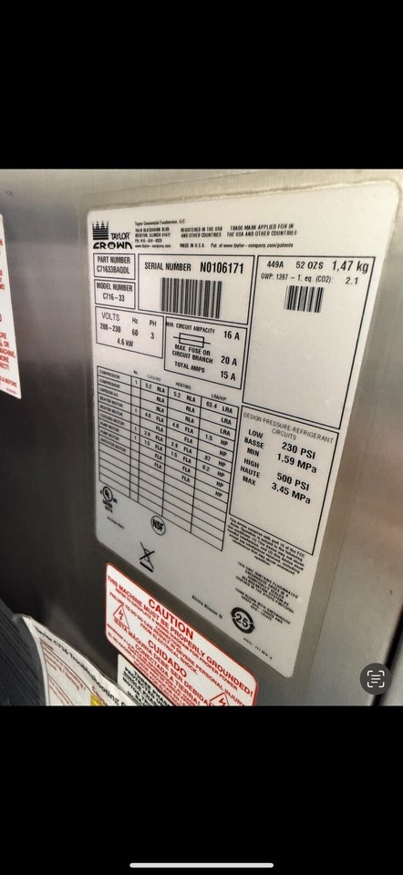 2021 TAYLOR C716 THREE PHASE, AIR COOLED | eBay