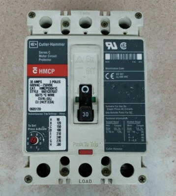 1) Cutler Hammer HMCP030H1C HMCP 30 Amp Circuit Breaker | eBay