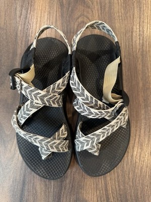 Chaco Z/2 Womens Classic Trine Black White Toe Loop Strap Sandals Size ...