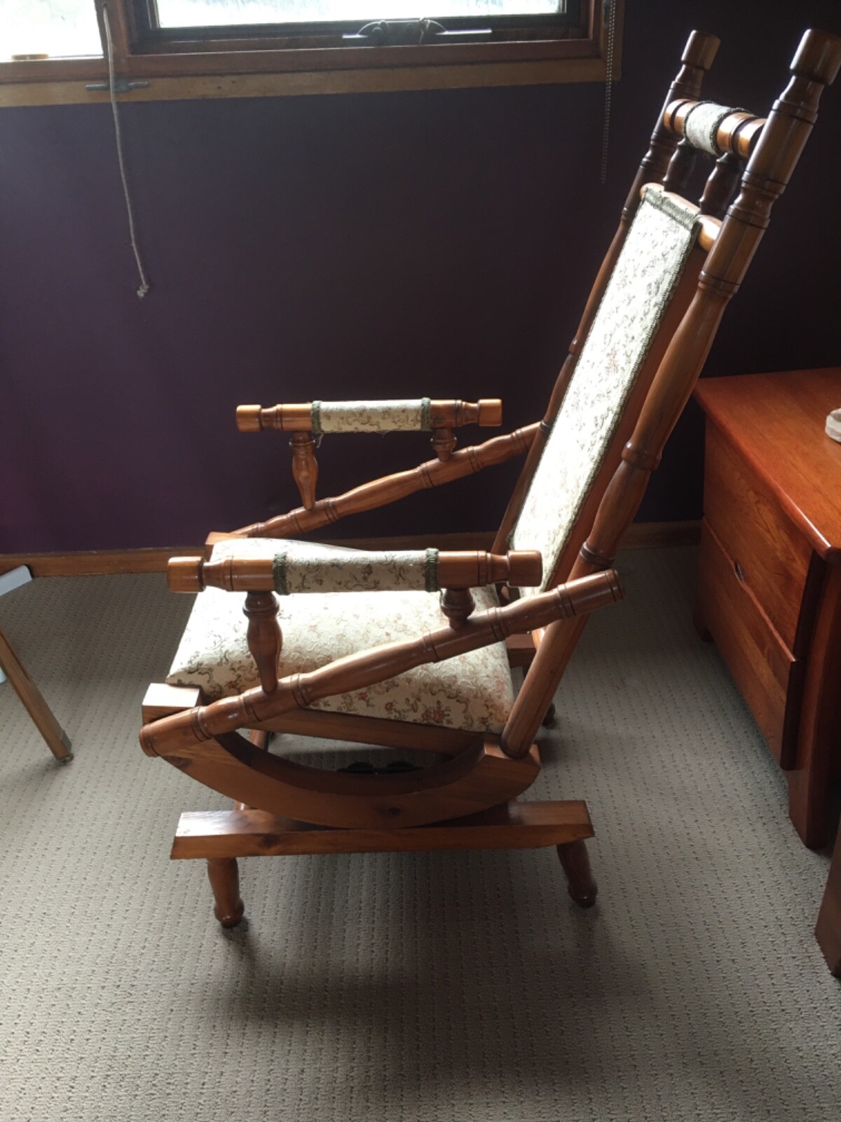 Antique American Wood Slide Rocking Chair with springs Made in USA | eBay