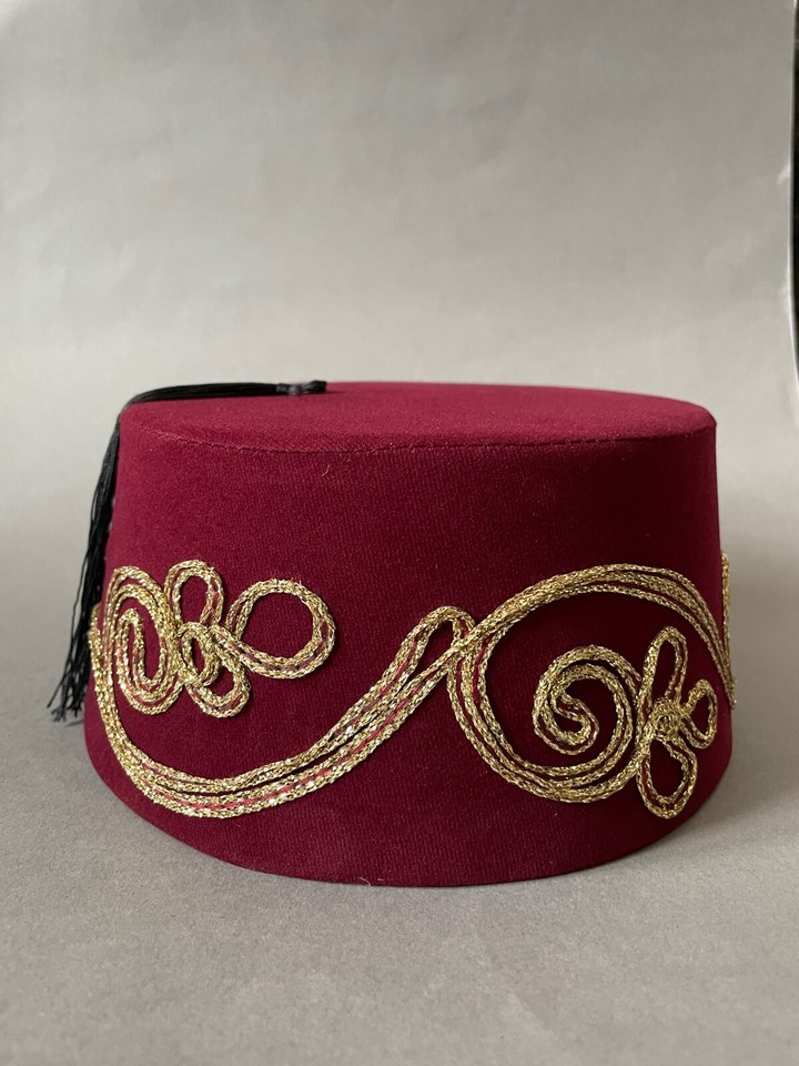 Burgundy Fez Hat, Genuine & Authentic Turkish Fes, Ottoman Tarboosh w ...