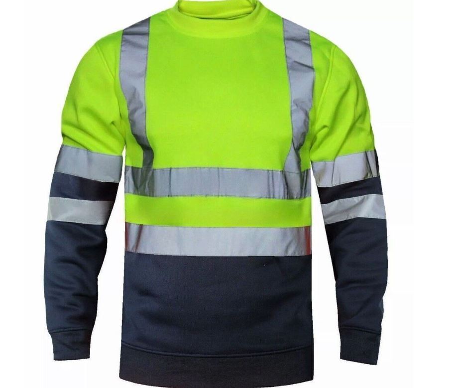 Hi Viz Vis Sweatshirt High Visibility Workwear Crew Neck Fleece Pull ...