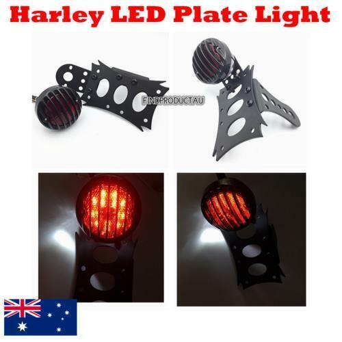 Black Side Axle Plate Mount LED Tail brake Light Harley Bobber custom ...