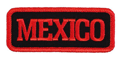 Mexico Embroidered Patch Black/Red Iron-On Sew-On Jacket Backpack Hat Bag Shirt | eBay