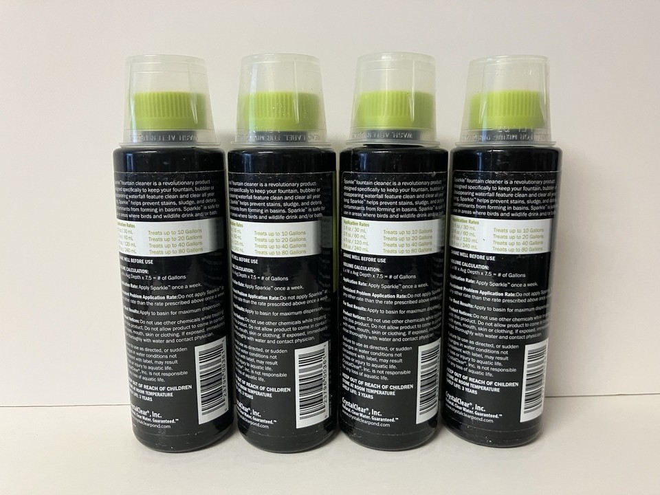 Crystal Clear Sparkle Fountain & Feature Cleaner 8 oz Lot of 4 NEW ...