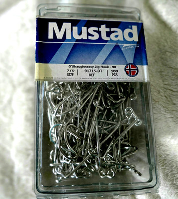 Mustad Fishing Hooks 7/0 91715 - DT 100 PCS | eBay