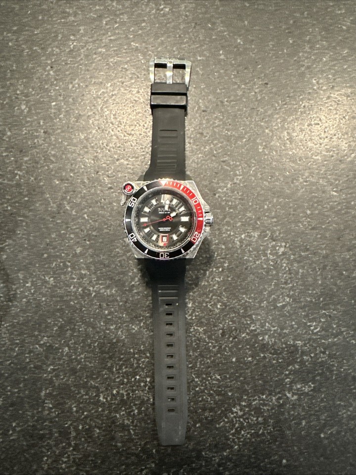 BULOVA CATAMOUNT 98B166 PRECISIONIST Black Dial Rubber Strap Water ...