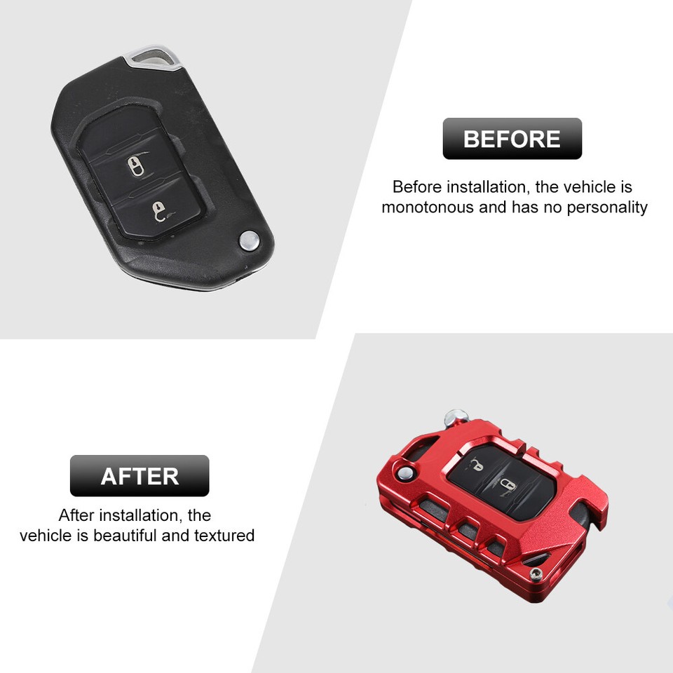 Red Key Fob Cover Protective Case Holder Shell Trim for Jeep Wrangler ...