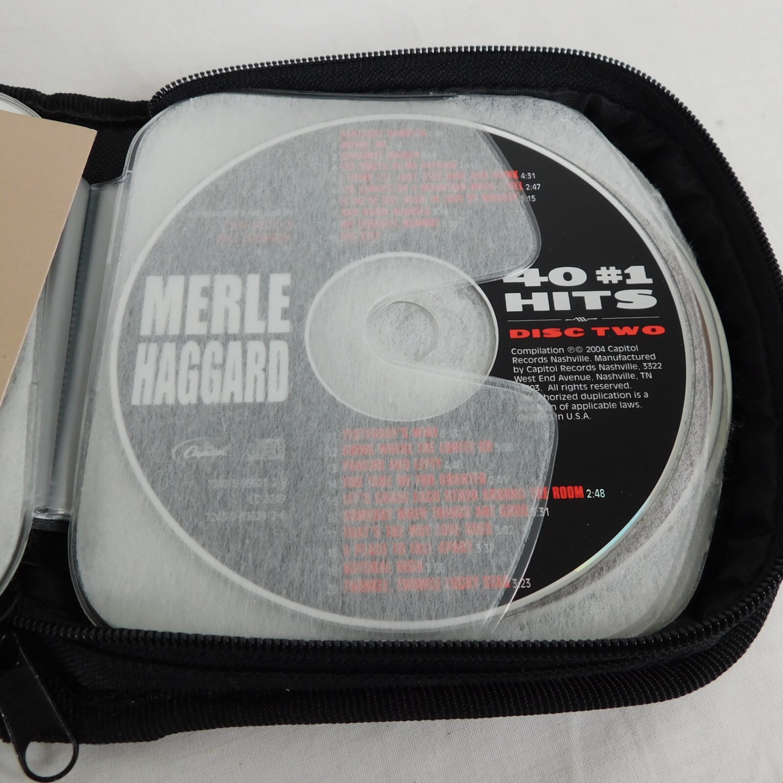 Lot of 10 Country Music CDs Zippered Case Merle Haggard Hits Country ...