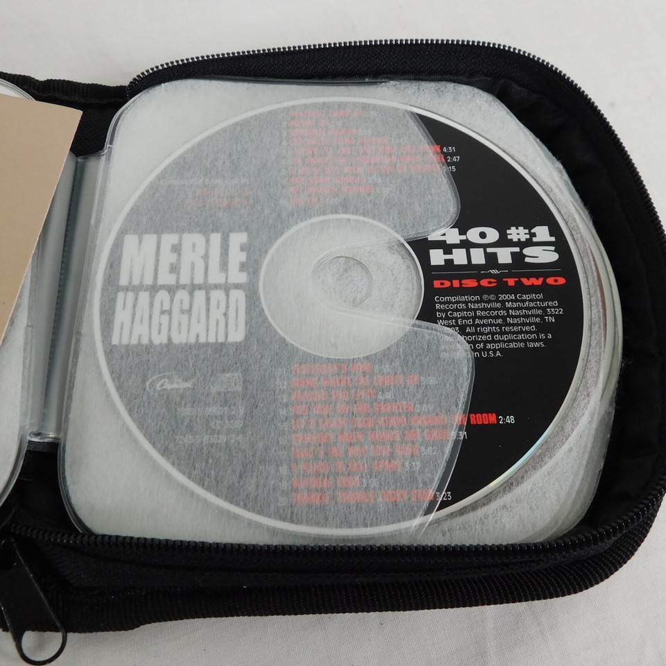 Lot of 10 Country Music CDs Zippered Case Merle Haggard Hits Country ...