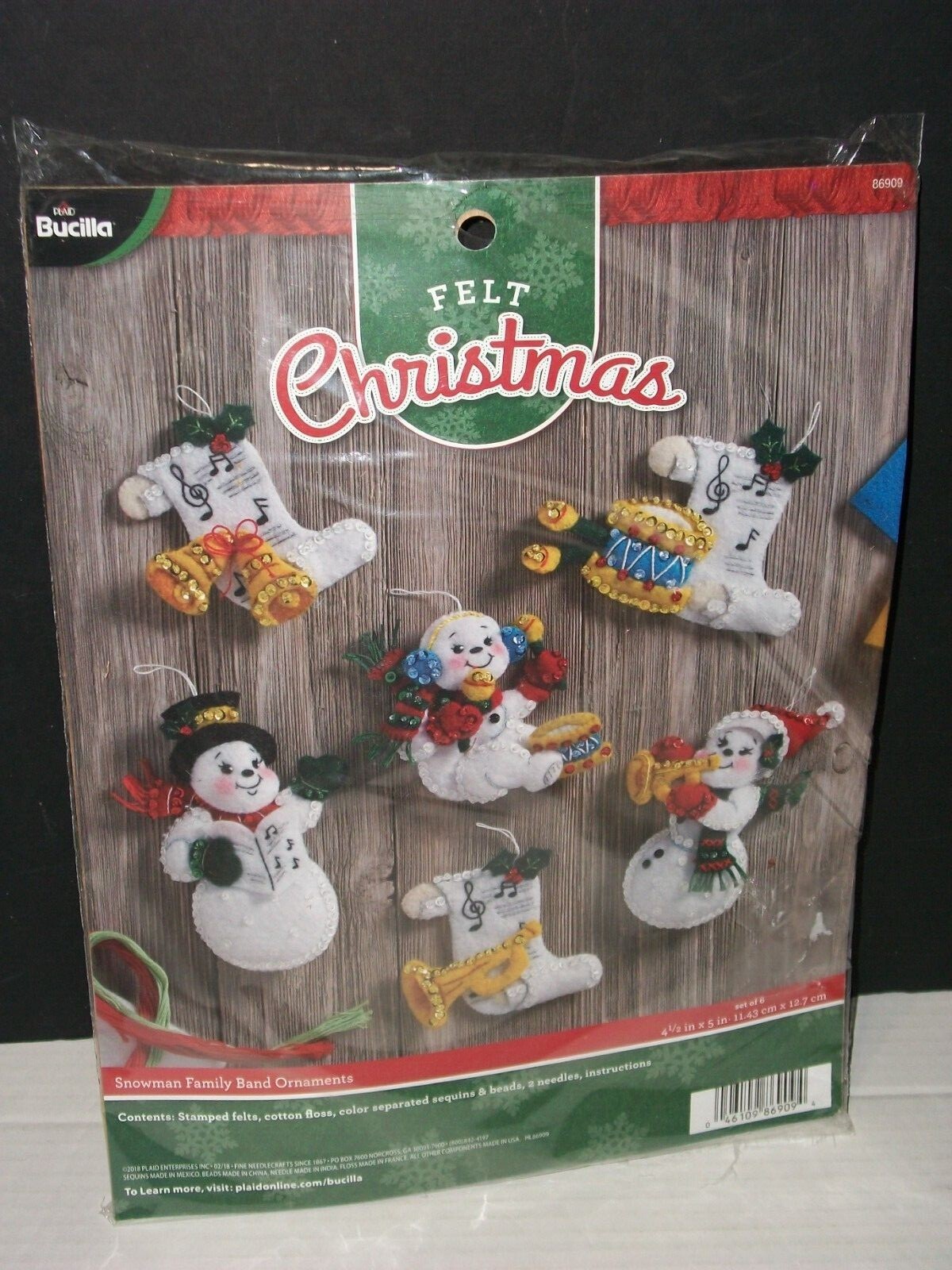 Bucilla Candy Express Felt Ornaments Applique Kit 86157 Set of 6 for ...