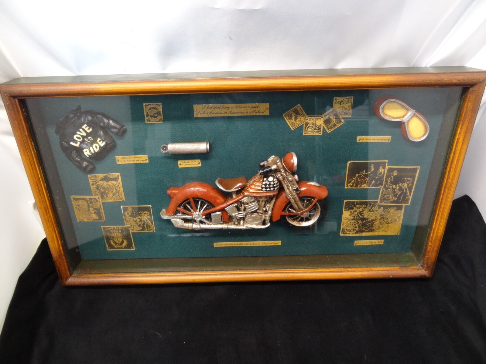 Harley-Davidson Shadow Box Wood Frame 1936 Harley Davidson Motorbike ...