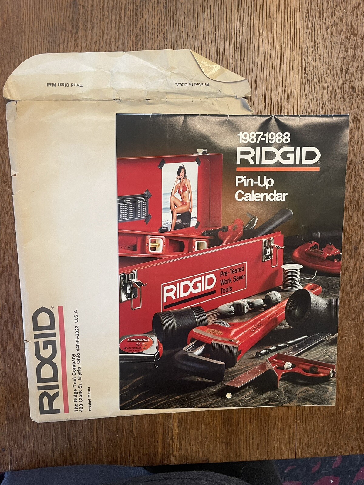 1987-1988 Ridgid Tool Pin-up Swimsuit Calendar with Original Envelope ...