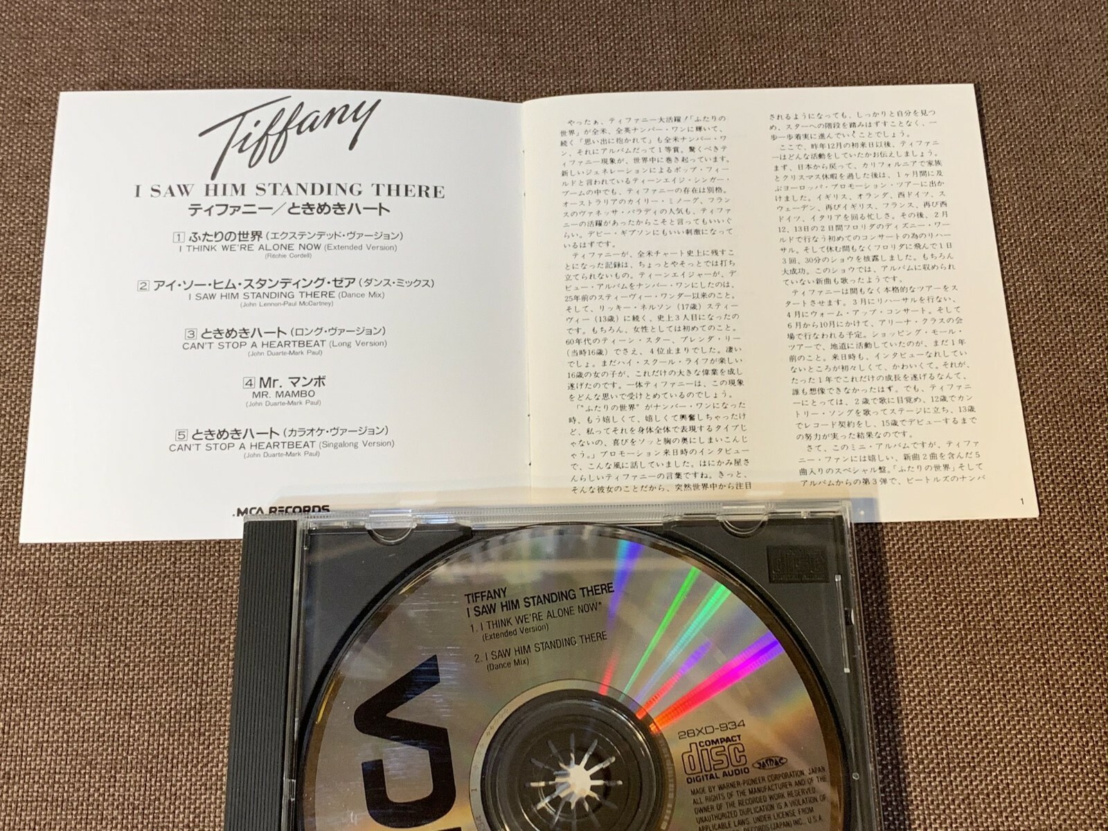 TIFFANY I Saw Him Standing There JAPAN CD 28XD-934 w/PS, NO OBI 1988 ...