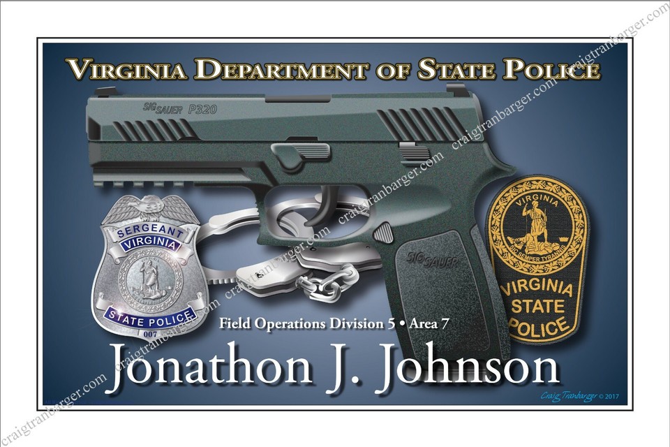 Police,Virginia,State,Department,trooper,Office,Retirement,badge,gift ...
