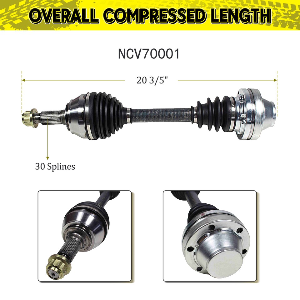 Front Pair CV Axle Joint Shaft Assembly for Audi Q7 AWD 3.0L V6 2011 ...