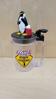 Anheuser-Busch~ BUD ICE~ Beware The Penguins~ TALKING BEER MUG Not ...
