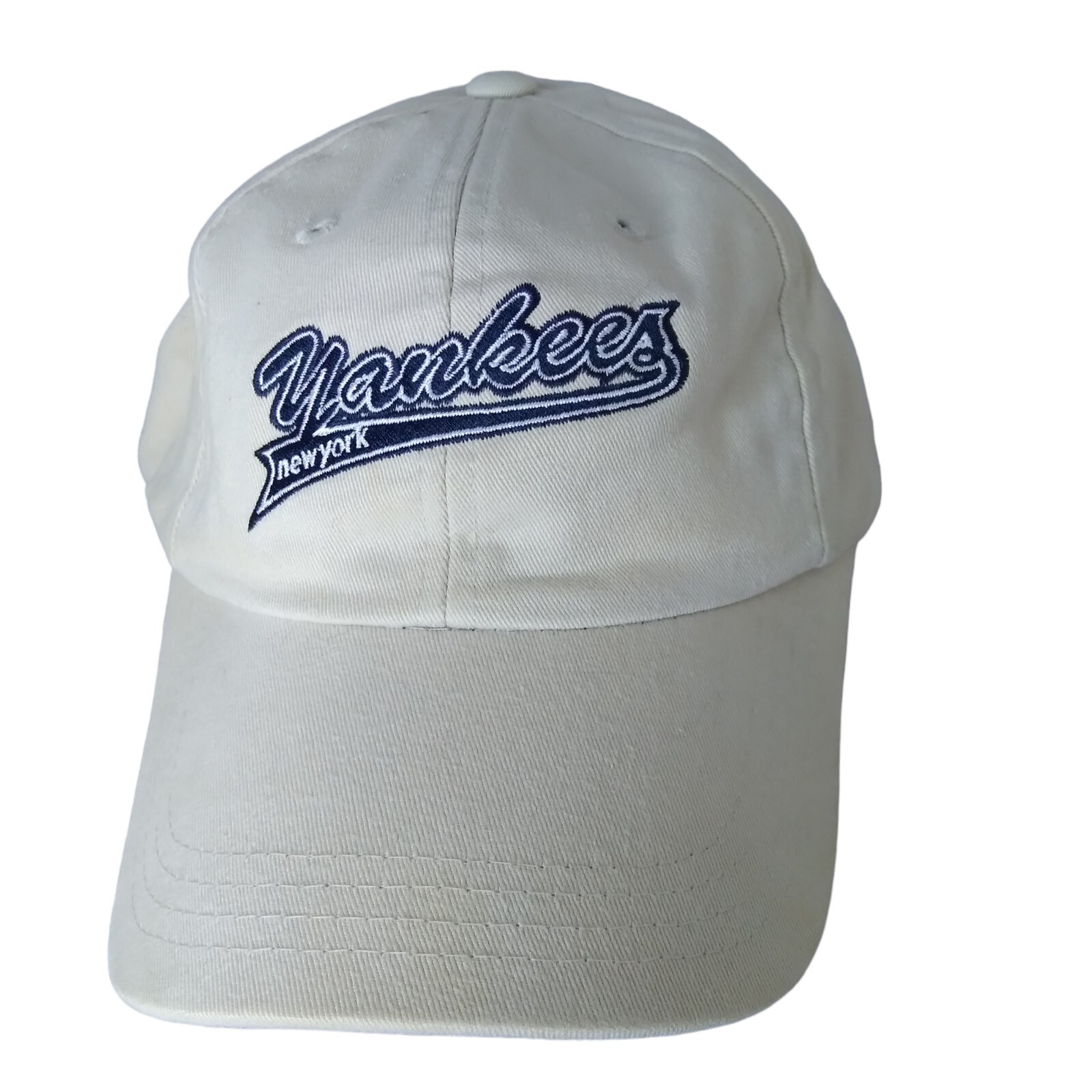 NY Yankees Logo7 Embroidered Hat Cap Beige Strap Back Adjustable One Size Fit | eBay