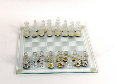Compact Glass Chess Game - 8x8 inch Glass Board | eBay