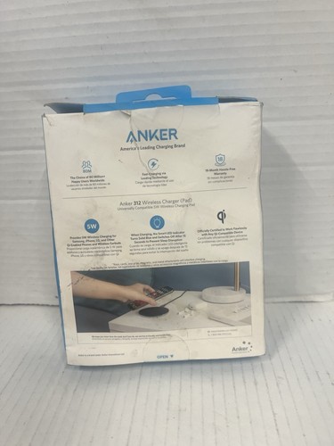 B10. Anker PowerWave Pad Wireless Charger - A2503- Black New Open Box ...