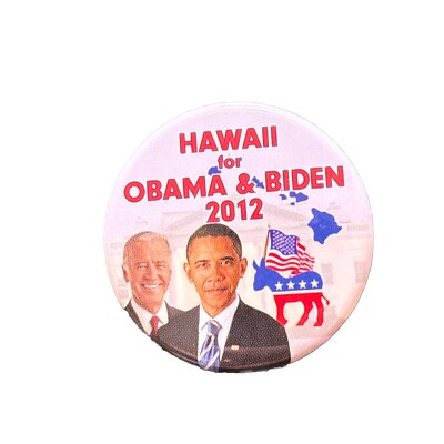 2012 Barack Obama for President Hawaii 50 State 1.5" Button Joe Biden ...