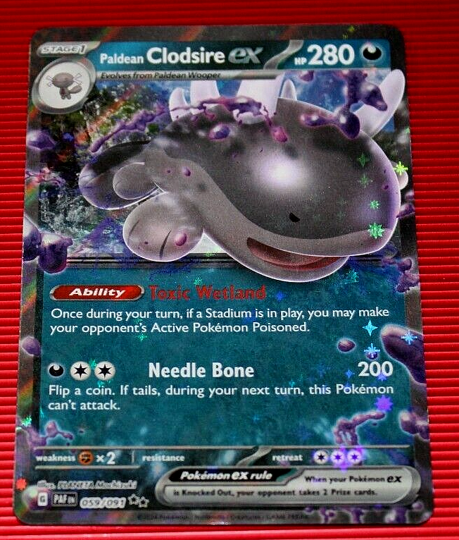 Paldean Clodsire EX HP280 2024 Collectible Ultra Rare Pokemon Card No ...