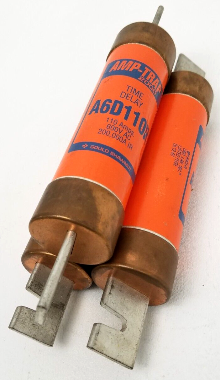 Lot of 3 A6D110R Gould Shawmut 110 Amp Fuse Class RK1 *Next Day Option ...