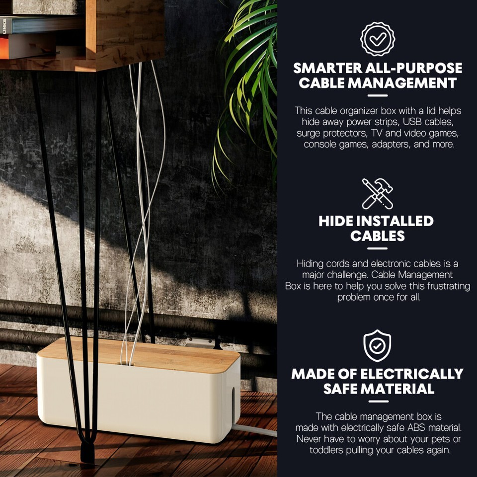 Cord Organizer Box Cable Organizer Cord Hider Box Cable Storage Box | eBay