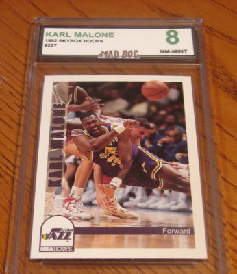 KARL MALONE****1992 Skybox HOOPS***MINT 8****JAZZ----#227---Mad DOG ...