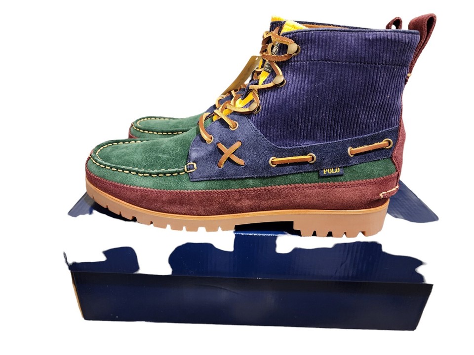 Mens Sz 11.5 Polo Country Ralph Lauren Ranger Suede Boots Colorblock ...