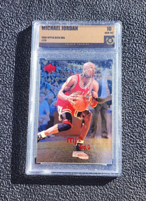 1998 Upper Deck Mix Michael Jordan Card # 114 Golden Grading Gem Mint ...