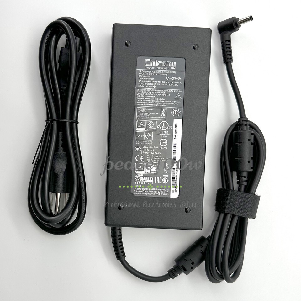 Chicony A18-150P1A Charger 150W 20V 7.5A AC Adapter for MSI GF63 4.5*3 ...