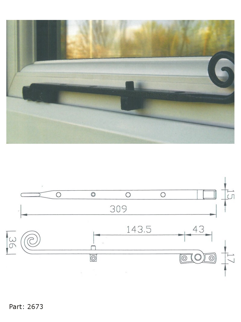 Peg Stay Monkey Tail Antique Black Window Cottage Type Dummy | eBay UK