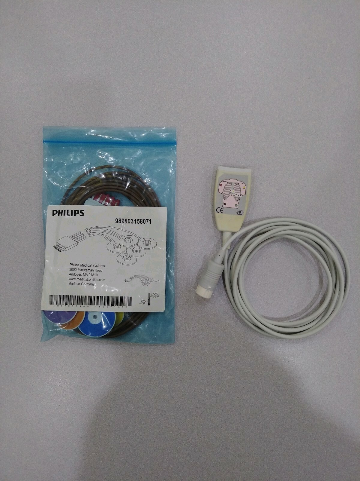 PHILIPS LEAD CABLES 989803158071 AND TRUNK ECG CABLE M1668A, SNAP, MRX ...