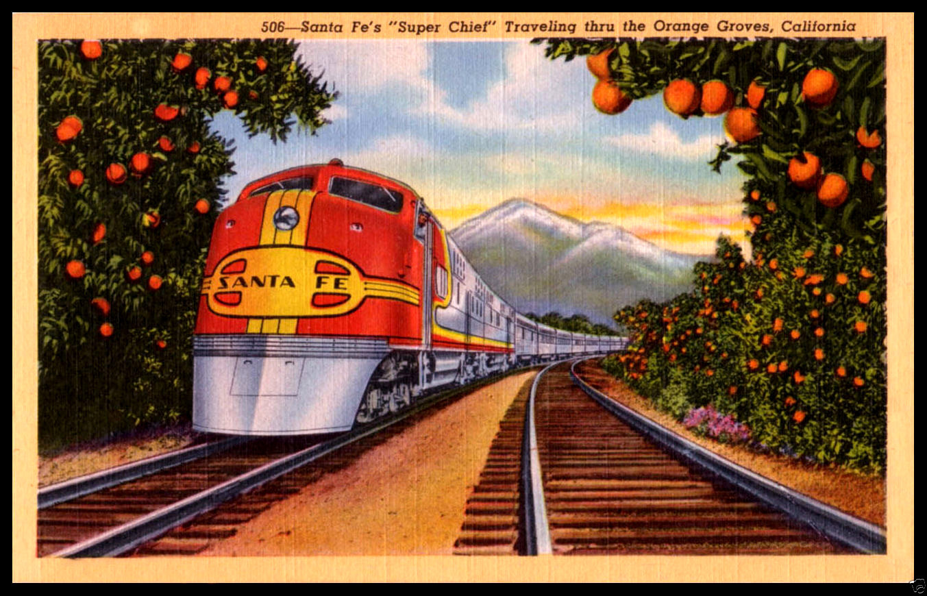 Santa Fe Super Chief Train Travel Poster Canvas Print Fridge Magnet 6x8 ...