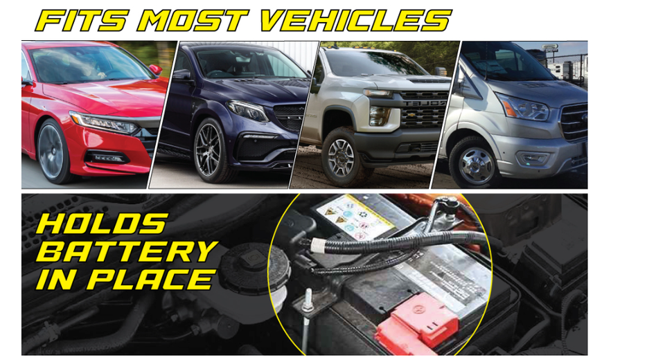 Car Adjustable Battery Retaining Holding Clamp Bracket Bolt Tie Hold ...