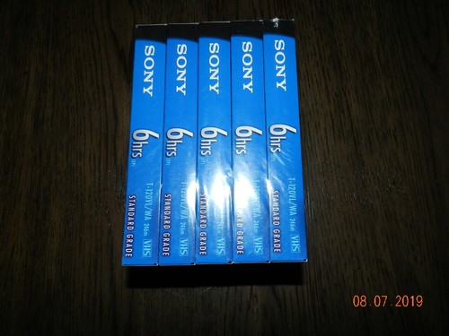 BRAND NEW Sony 5 Pack Brick Standard Grade T-120 Blank VHS Video Tapes ...